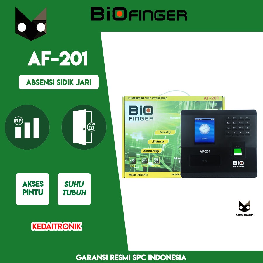 Jual Biofinger AF 201 Mesin Absensi Sidik Jari Fingerprint Bio Finger ...