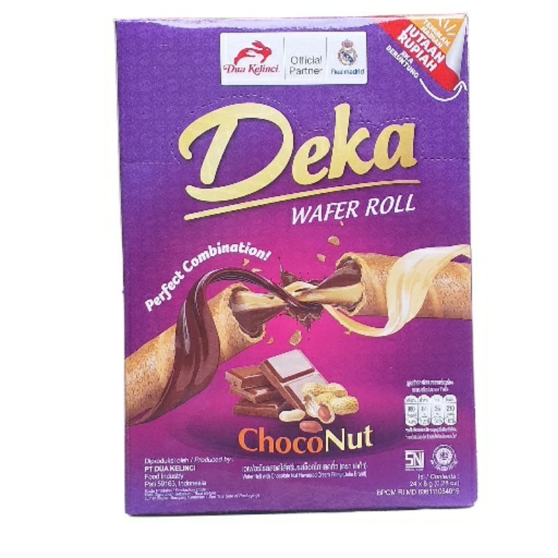 Jual DEKA WAFER ROLL CHOCO NUT ISI 24 PCS | Shopee Indonesia