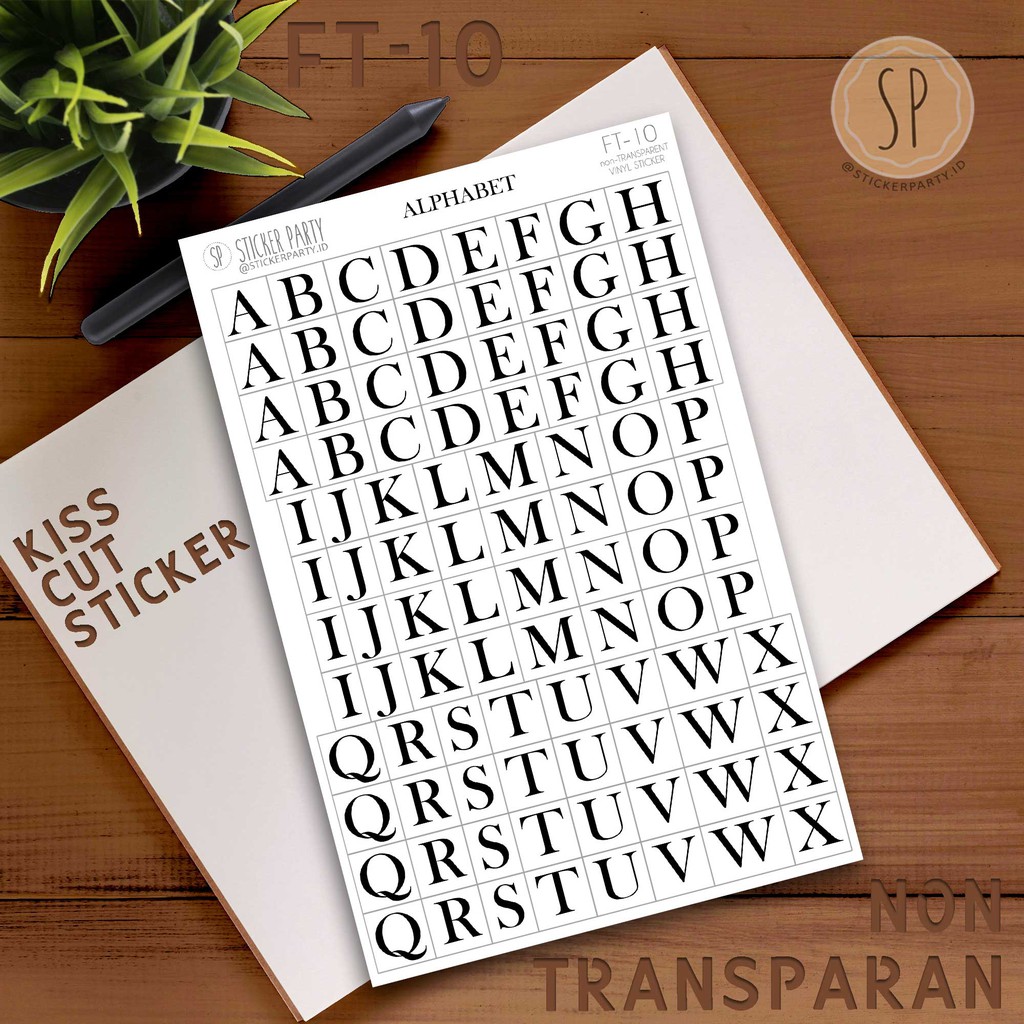 Jual [Sticker Party] Stiker Huruf Abjad Alphabe Letter Klasik HItam ...