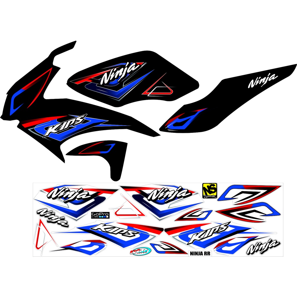 Jual STRIPING NINJA RR VARIASI LIST STICKER TRANSPARAN NINJA POLET 10 ...