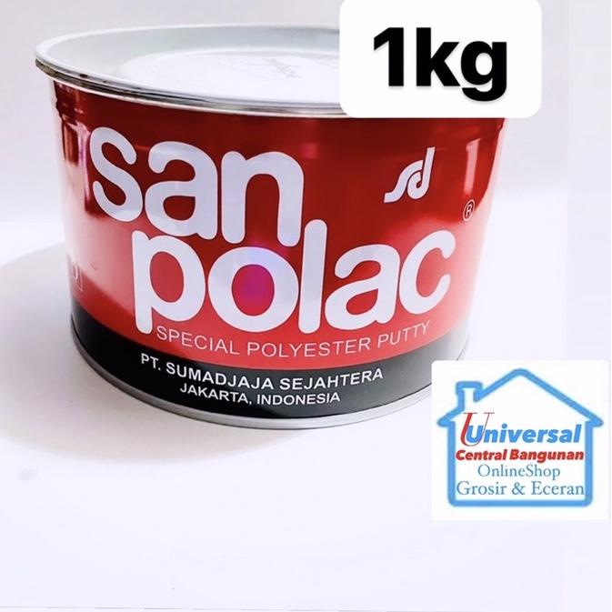 Jual ♖ Dempul Sanpolac 1kg Original 100% / Dempul Plastik San Polac ...