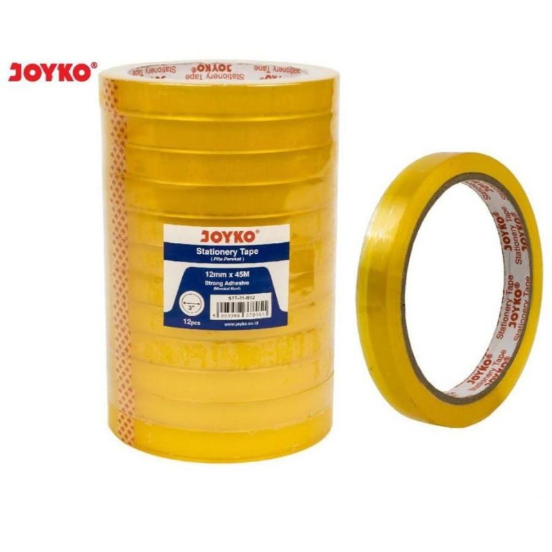 Jual Stationery Tape Pita Perekat Selotip 1/2 inch Joyko STT-31 R12 12 ...