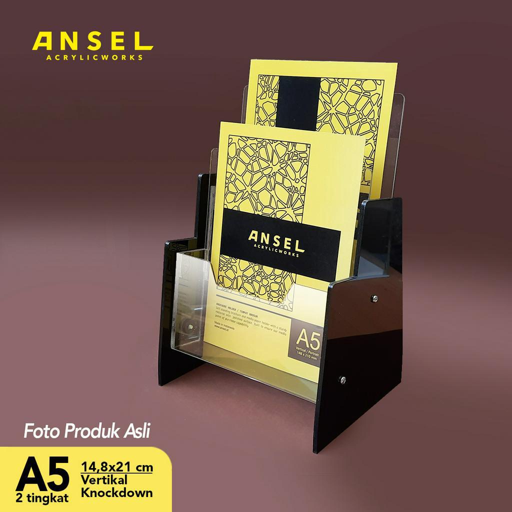 Jual ANSEL Tempat Brosur Akrilik / Flyer Holder Tingkat - A5 Ver -Tipe ...
