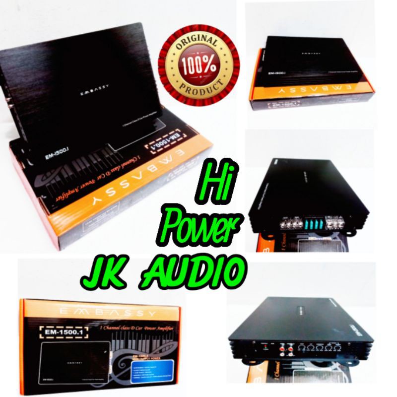 Jual Power Monoblock Class D EMBASSY EM-1500.1 Channel | Shopee Indonesia