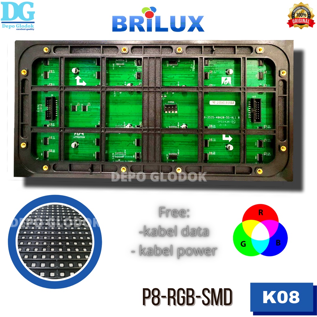 Jual LED PANEL MODULE P8 OUTDOUR RGB / FULL COLOR SMD HUB 75 - FULL ...