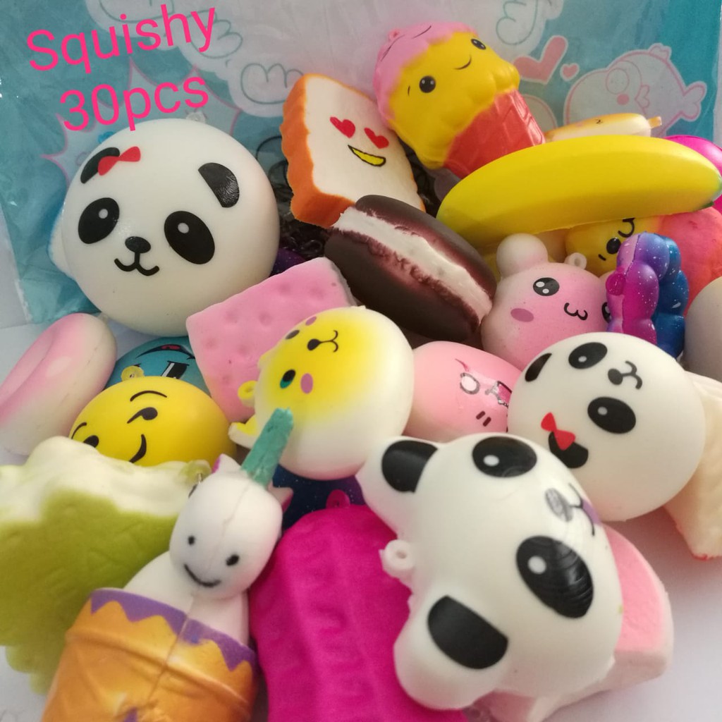 Jual Squishy Makanan Paket Murah isi 30pcs Wangi Roti Dessert Squishy ...
