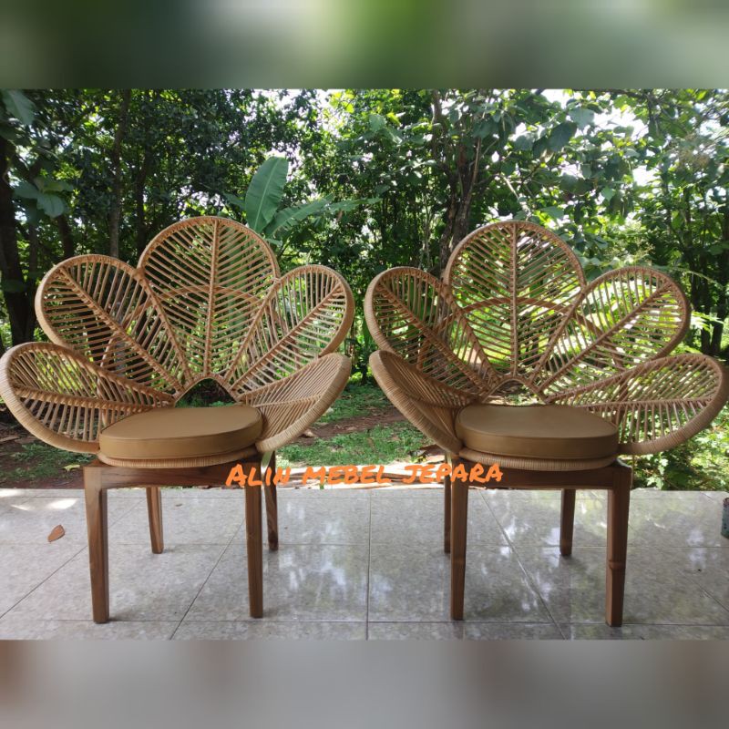 Jual KURSI ROTAN KIPAS 1DUDUKAN + BANTALAN, FINISHING | Shopee Indonesia