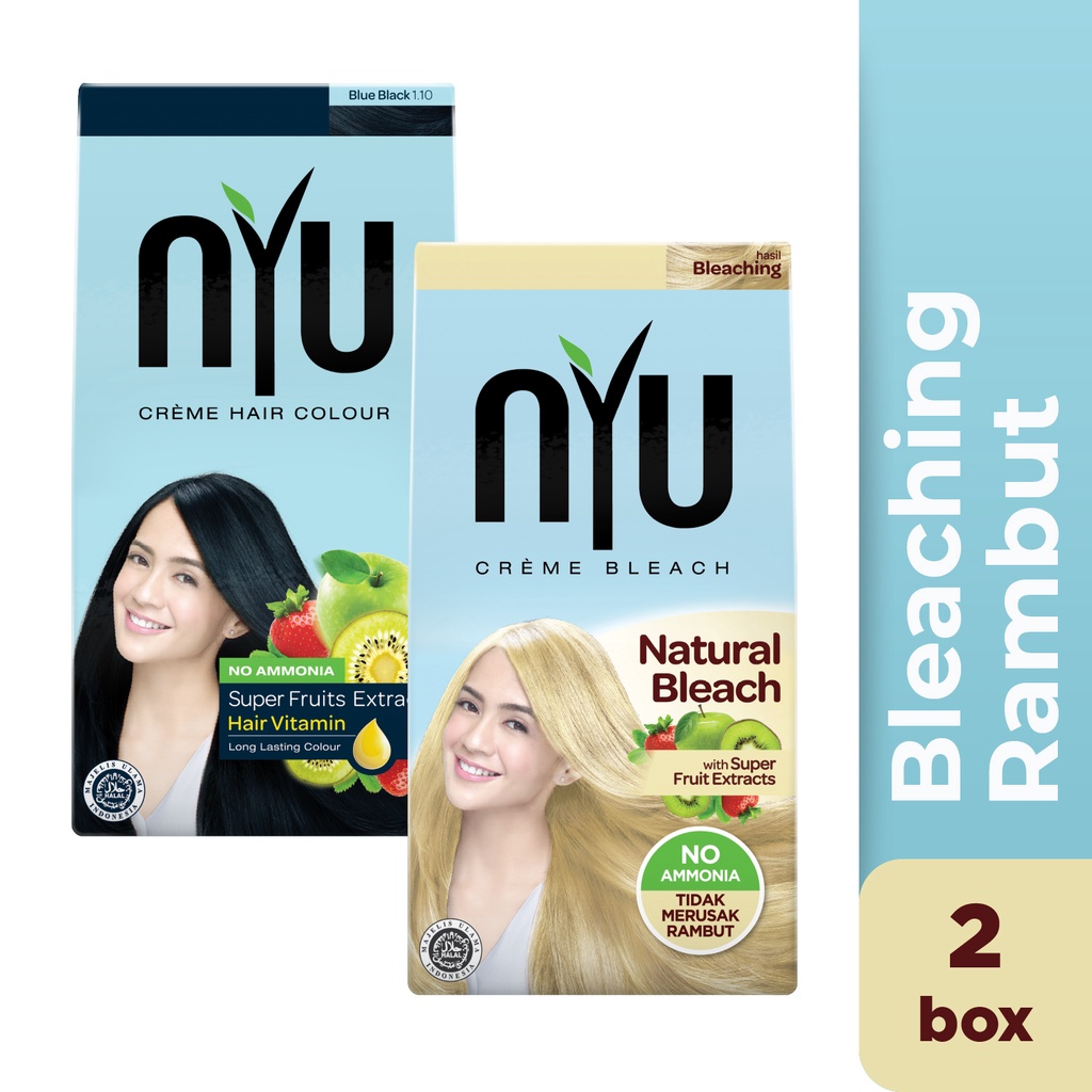 Jual NYU Creme Bleach + Hair Colour Blue Black - Bleaching dan Pewarna ...