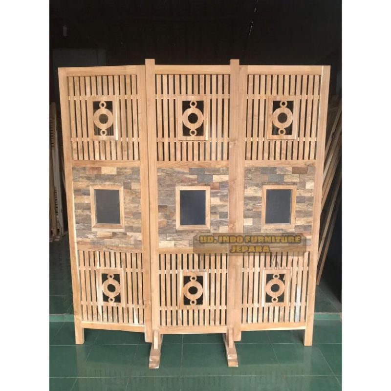 Jual sketsel penyekat ruangan partisi ruangan minimalis bahan kayu jati ...