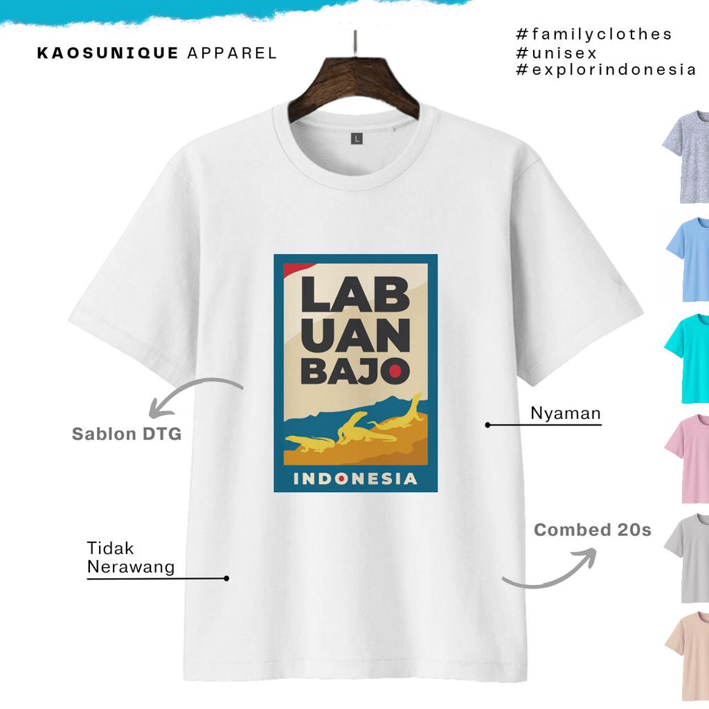 Jual KAOSUNIQUE T-Shirt Labuan Bajo Grafis - Unisex Combed 20s Screen ...
