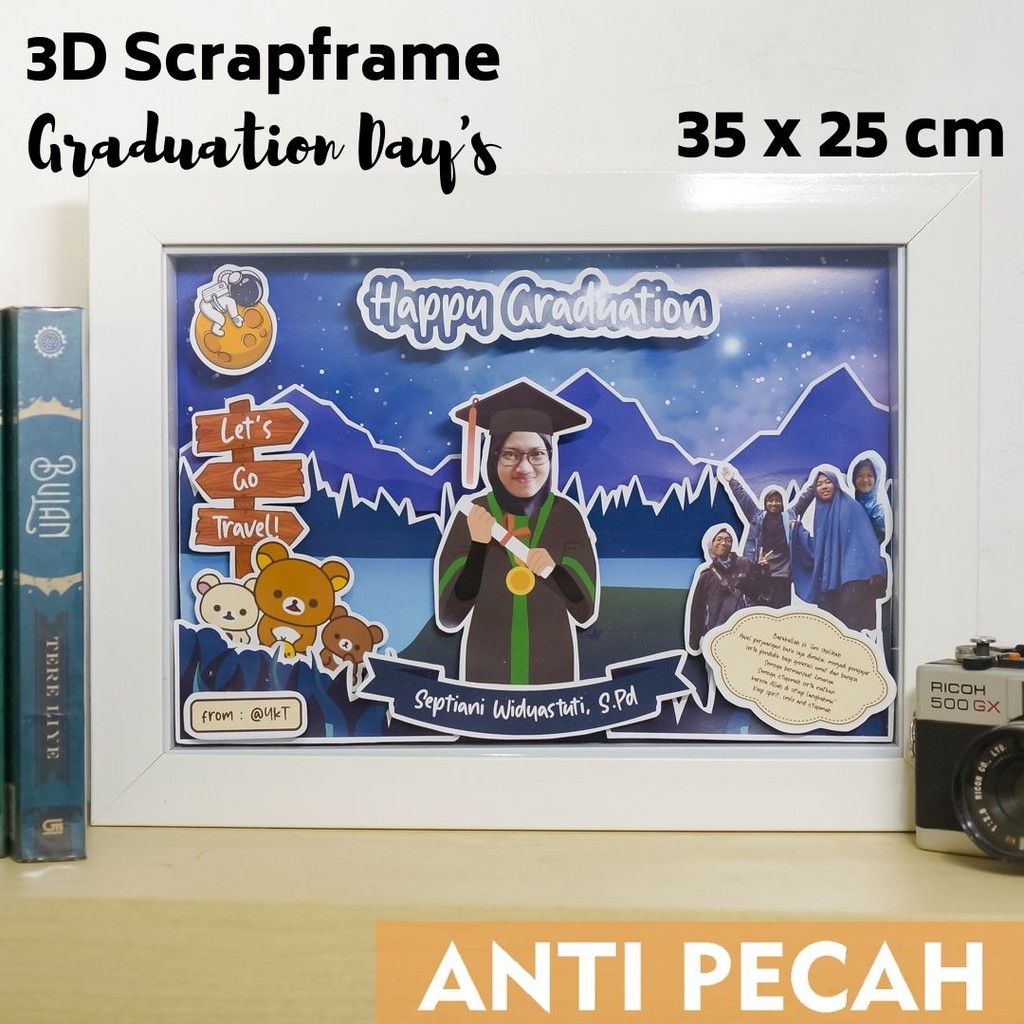Jual Scrap Frame Foto 3D Kado Wisuda Custom Foto Graduation | Shopee ...