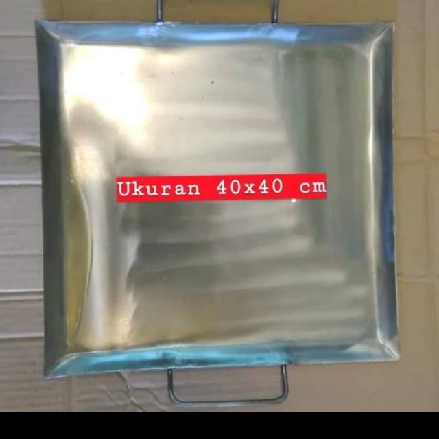 Jual Wajan Loyang/Penggorengan Plat Besi Persegi uk 40x40 untuk roti ...