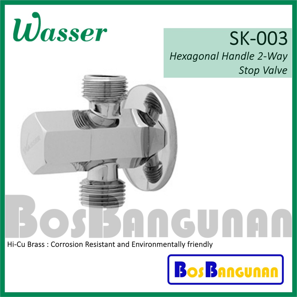 Jual Stop Kran Cabang WASSER SK003 / Angel Valve Keran WASSER SK 003 Kuningan / Stop Valve ...