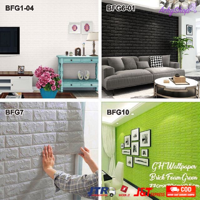 Jual BRICK FOAM 3D WALL STICKER BUSA MOTIF BATA - Wallpaper Dinding Peredam Suara | Shopee Indonesia