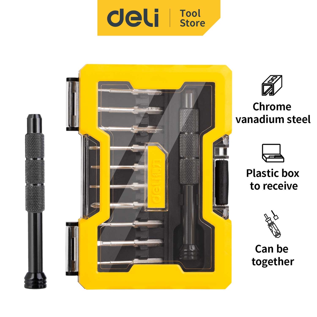 Jual Deli Precision Screwdriver Sets/Set Obeng Presisi 11 Pcs DL240011L ...