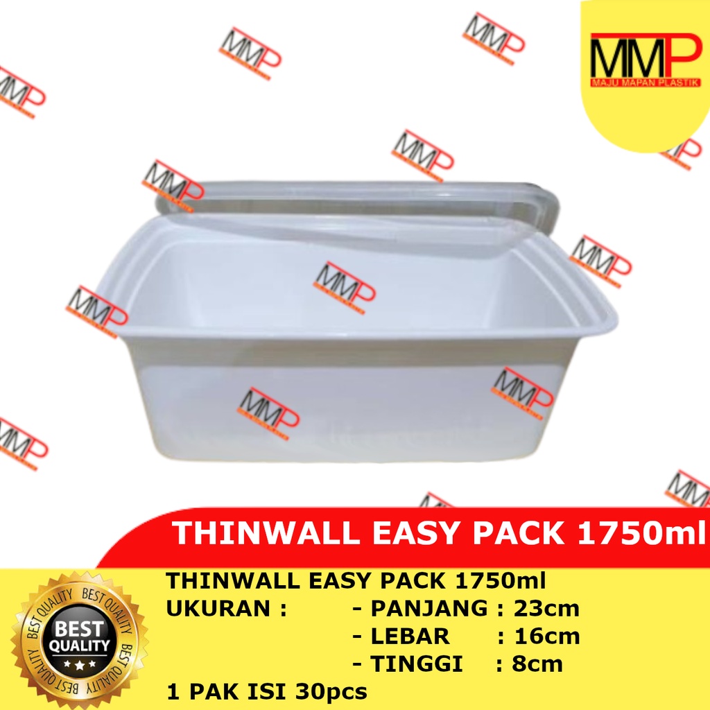 Jual [30 pcs] Easy Pack Thinwall Rectangular KP1750 Putih Susu 1750 ml | Shopee Indonesia