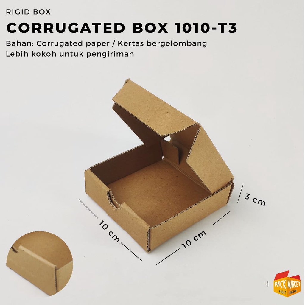 Jual Corrugated Box 10x10-T3 cm (1 pak isi 5pc) / kemasan hampers ...
