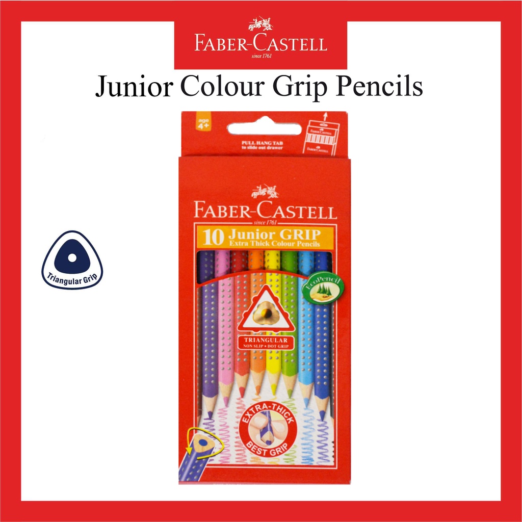 Jual Pensil Warna Faber Castell Junior Grip Colour Pensil 10 Warna ...