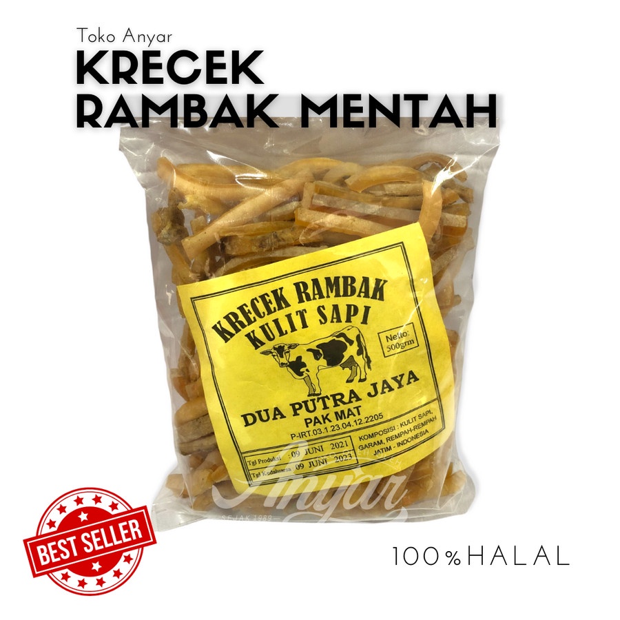 Jual Krecek Rambak Sapi / Kerupuk Kulit Sapi Mentah Cap Dua Putra ...