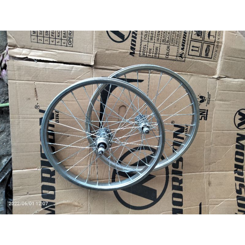 Jual Velg sepeda ukuran 16 besi kuat sepasang depan dan belakang ...