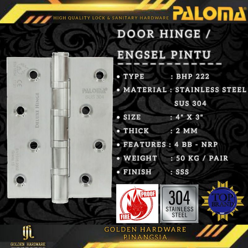 Jual ENGSEL PINTU PALOMA ENGSEL JENDELA ENGSEL STAINLESS STEEL BHP 222 ...