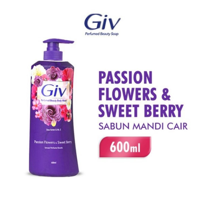 Jual GIV Botol Pump Body Wash 550 ml Sabun Mandi Cair Passion Ungu ...