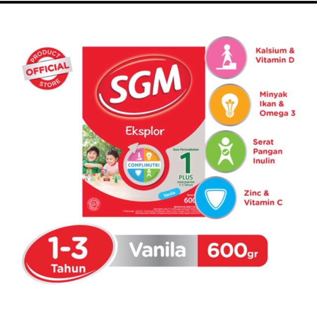 Jual SGM EKSPLOR MILK 1+ VANILA BOX 600GR (PCS) | Shopee Indonesia