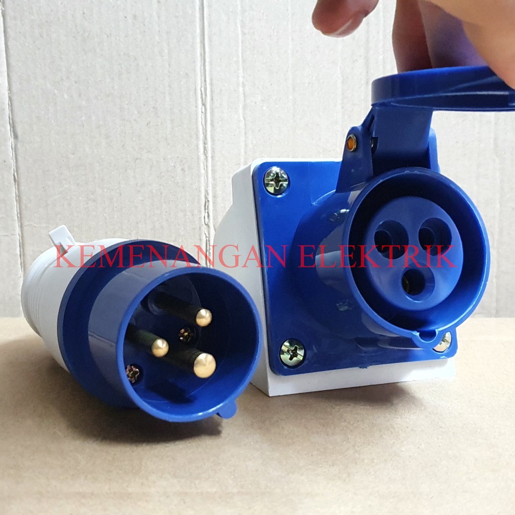 Jual FORT SURFACE SOCKET MOUNTING + PLUG 3 PIN 2 PHASE 16A SET WATERPROOF | Shopee Indonesia