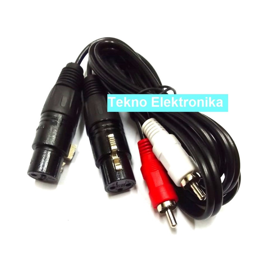Jual Kabel Audio XLR Female Black Input Cabang to 2 RCA Male Merah ...