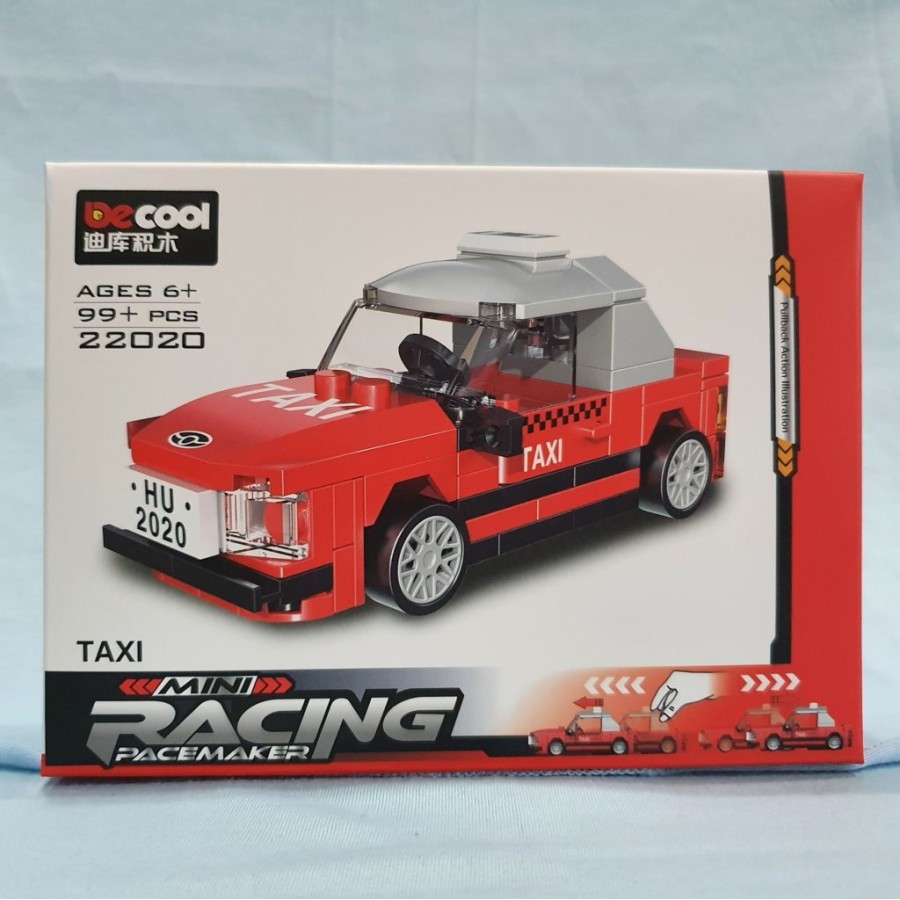 Jual Mainan mobil taxi Decool 22020 brick mini racing balok susun brick anak | Shopee Indonesia