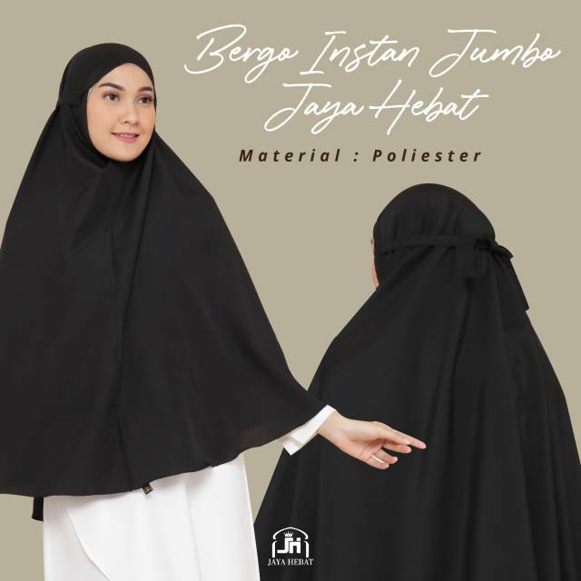 Jual KHIMAR HIJAB INSTAN BERGO MARYAM JUMBO SYARI TALI JILBAB KERUDUNG ...