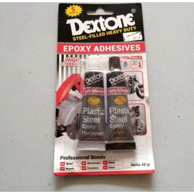 Jual DEXTONE LEM BESI CAMPUR HITAM PUTIH 12gr 48gr LEM EPOXY ADHESIVE ...