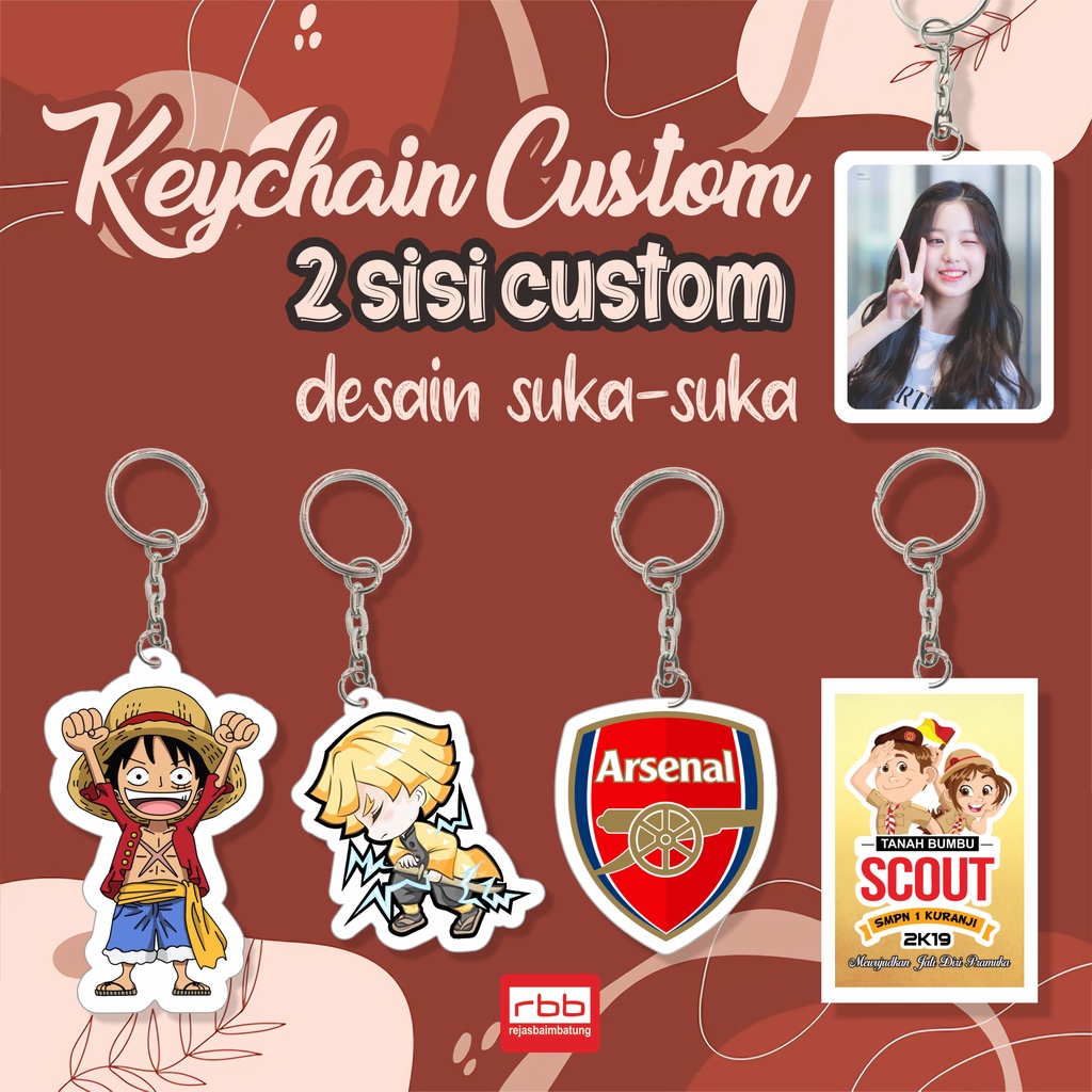 Jual keychain/gantungan kunci akrilik custom 2 sisi | Shopee Indonesia