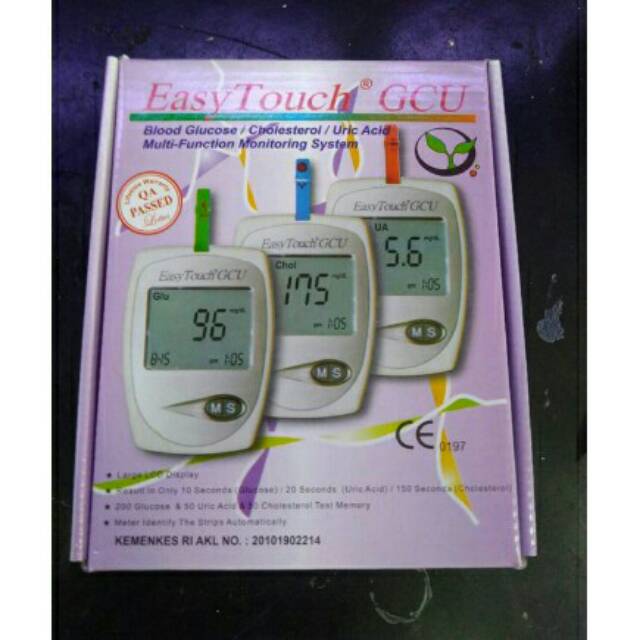 Jual Alat Cek Easy Touch GCU 3 in 1 Gula Darah, Kolesterol, Asam Urat ...