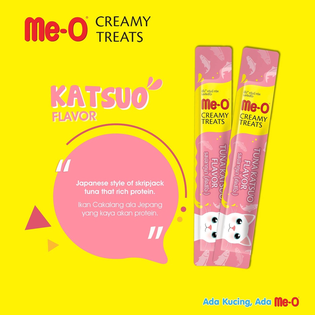Jual Meo Creamy Treats Katsuo Sachet 15 Gr Cemilan Snack Kucing 1pcs | Shopee Indonesia