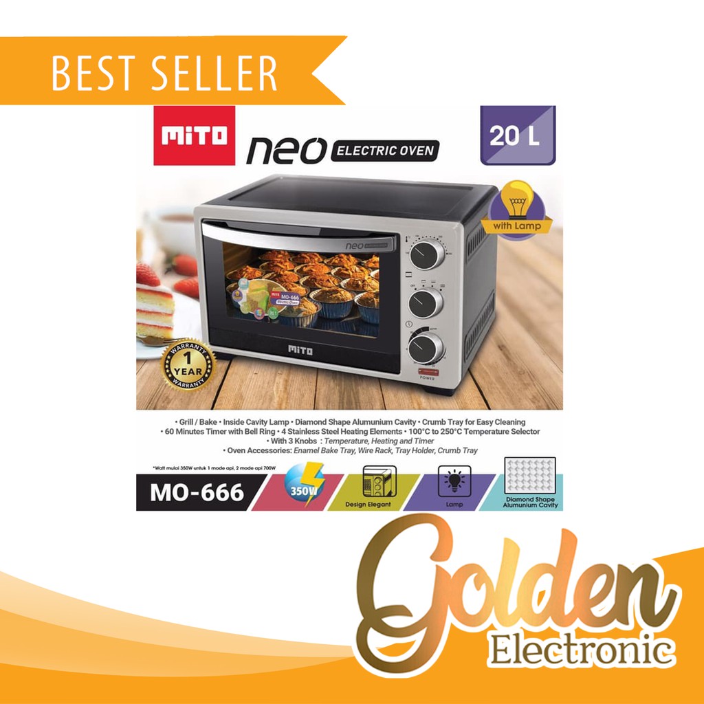 Jual Mito Oven NEO MO-666 ( 20 L ) MO666 / MO 666 Oven Listrik | Shopee ...