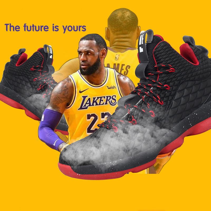 Jual Sepatu Basket Lebron Jame 16 High Top Black Premium Quality NBA ...