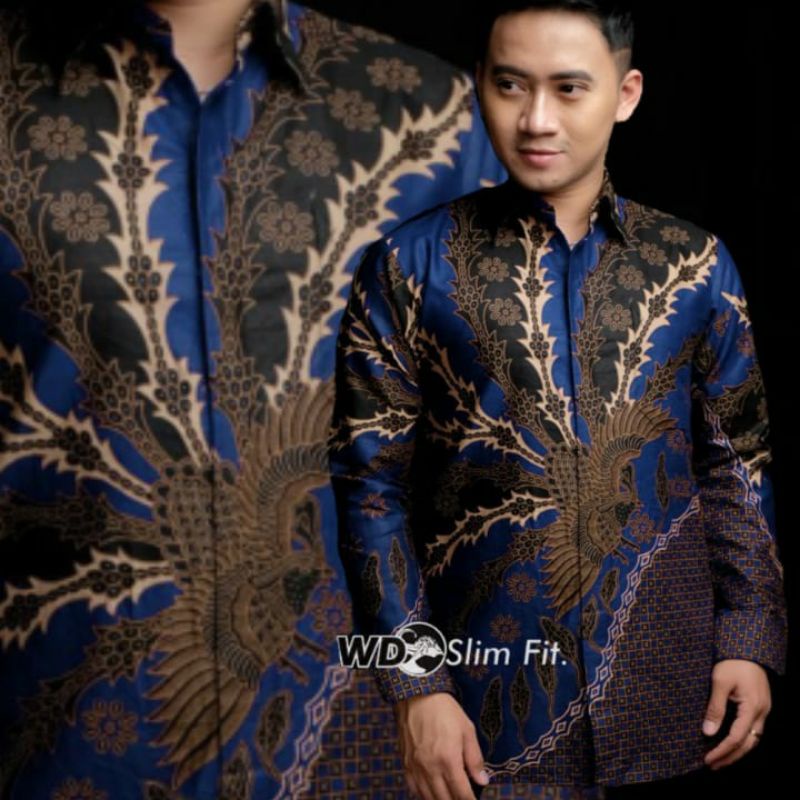 Jual Batik Pria Slim fit Lengan Panjang TjGrup Keris Sayap Merah Mahal ...
