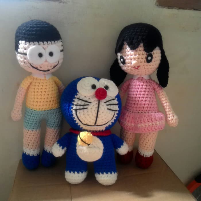 Jual Doraemon , Nobita, & Shizuka Boneka rajut amigurumi Murah | Shopee ...