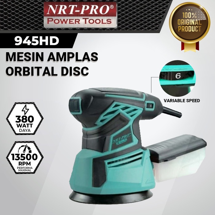 Jual Mesin Amplas Bulat Orbital Disc Sander NRT PRO 925 HD 5 Inch ...