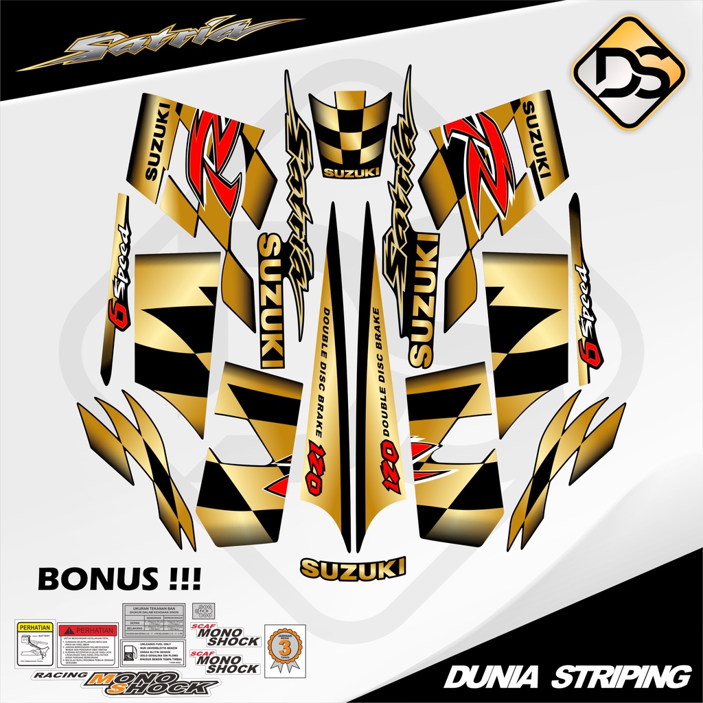 Jual STRIPING STOCK DECAL STIKER STICKER VARIASI SUZUKI SATRIA R KOTAK ...