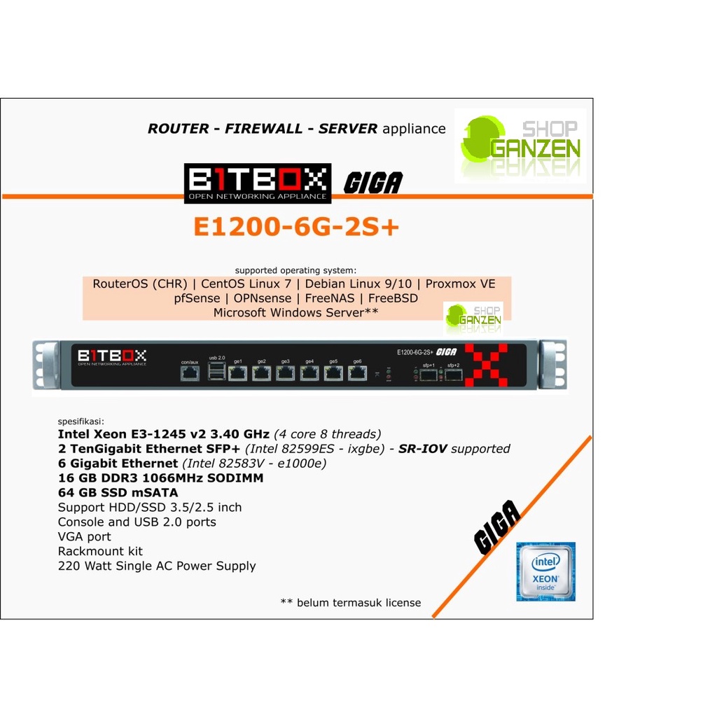 Jual BITBOX Giga E1200-6G-2S+ Router - Firewall - Server | Shopee Indonesia