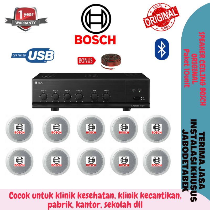 Jual Paket Speaker Ceiling Bosch LHM 0606 10unit + Amplifier TOA | Shopee Indonesia