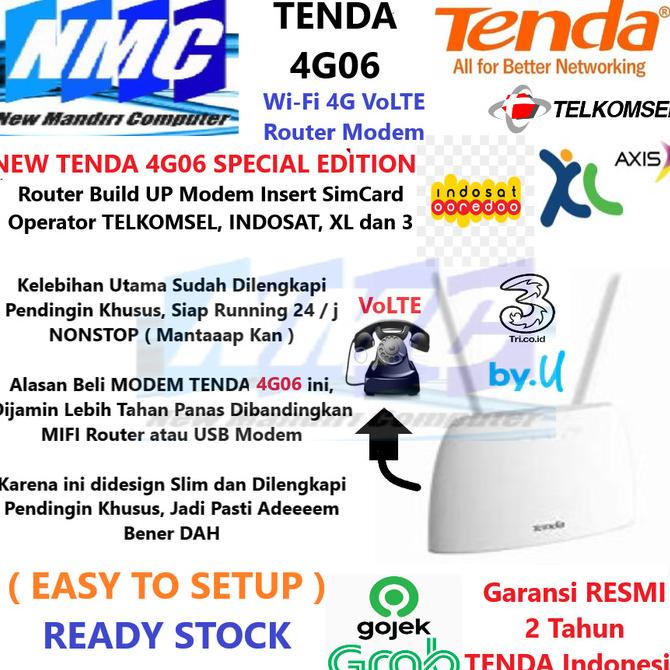 Jual Tenda 4G06 4G-06 Modem 3G/4G N300 Wi-Fi 4G VoLTE Router New Gen 4G680 | Shopee Indonesia
