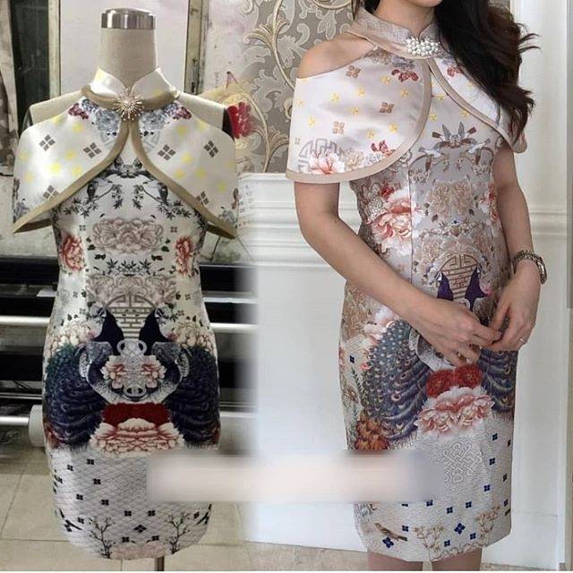 Jual cheongsam cut off sabrina kimono qipao summer gucci motif vintage ...