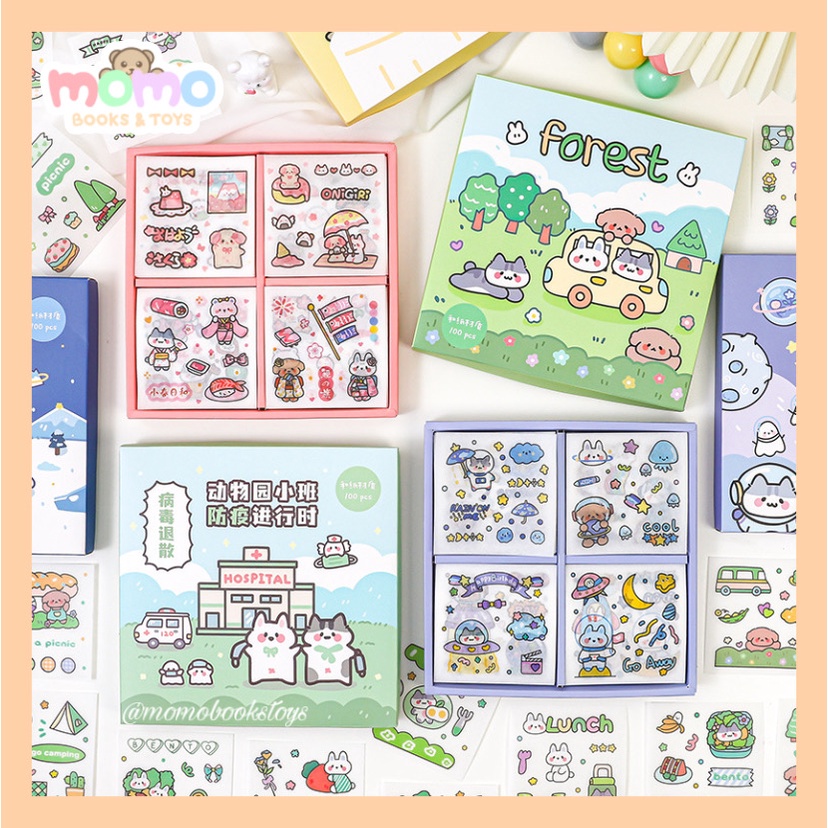 Jual [MOMO | PART 1] 50/100 Lembar Sticker Aesthetic PVC Anti Air ...