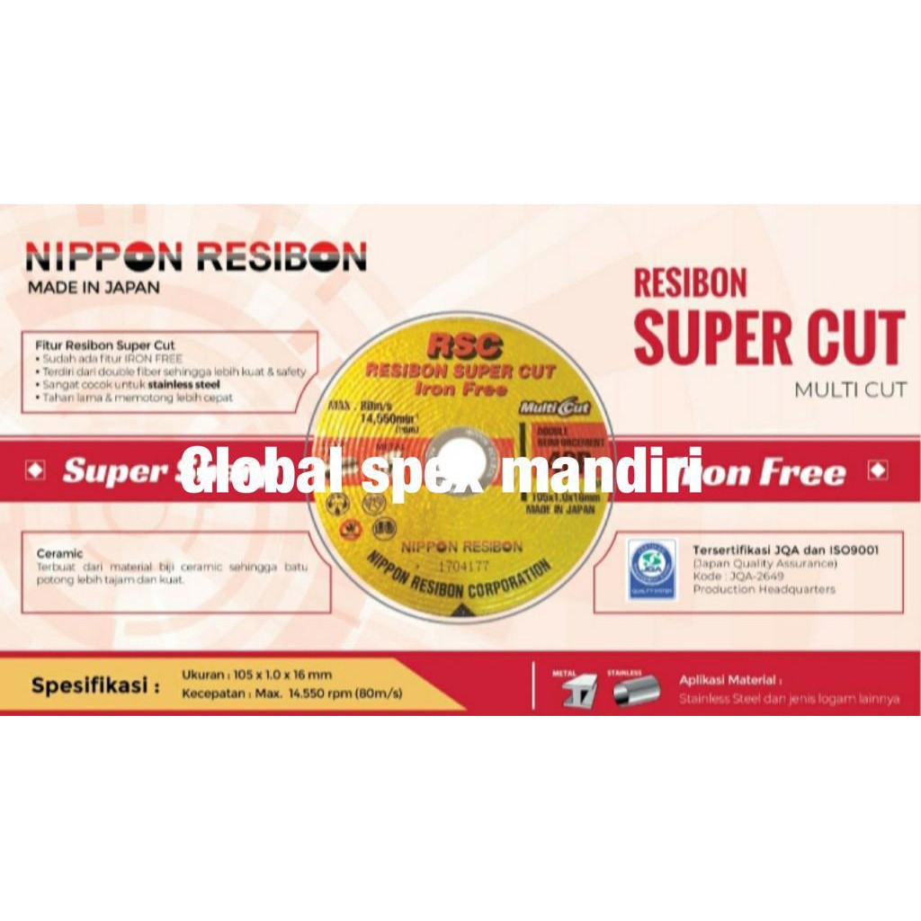 Jual NIPPON RESIBON RSC 4" X 1 MM SUPER CUT 105 MM X 1.0 MM X 16 MM ...