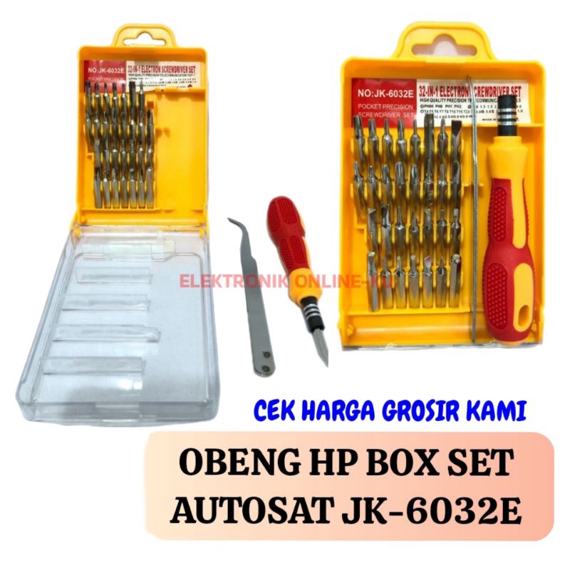 Jual OBENG HP BOX SET OBENG JAM TANGAN TOOL SET AUTOSAT JK6032E ...
