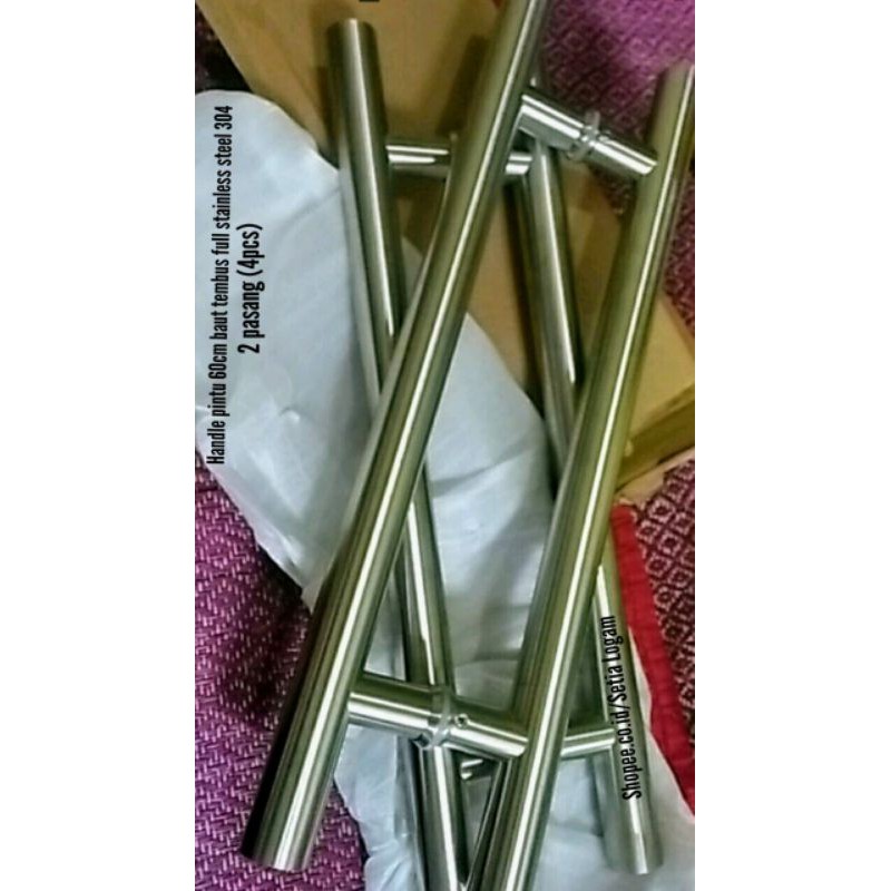 Jual Handle pintu 60cm baut Tembus full stainless SUS 304, 2 pasang ...