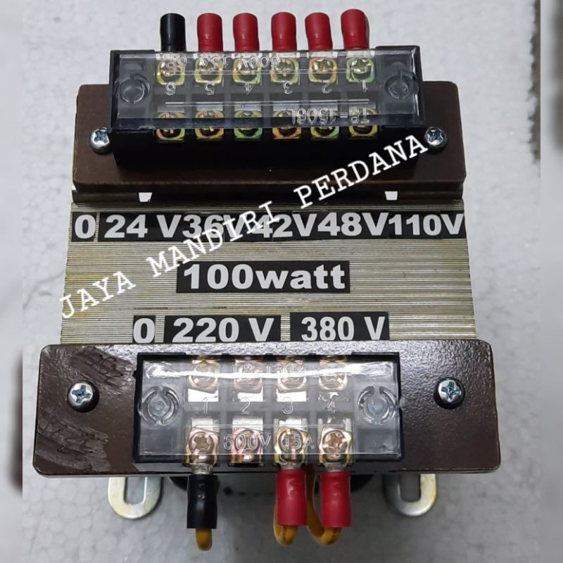 Jual ISOLASI TRAFO 100W INPUT: 0-220-380V, OUTPUT:0-24-36-42-48-110V,TERIMA PESANAN BERBAGAI ...